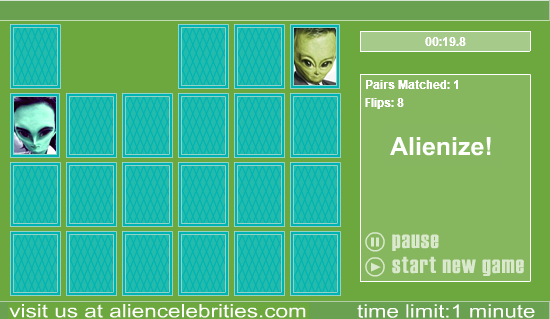 Aliencelebrities Memory - Play Online on Flash Museum 🕹️