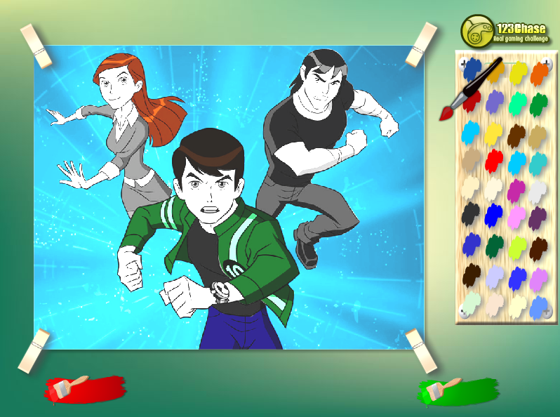 Ben 10 With Friends Kids Coloring - Play Online on Flash Museum 🕹️