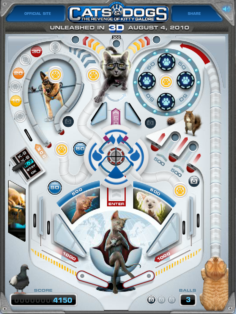Cats & Dogs: The Revenge of Kitty Galore - Furball Pinball - Play ...