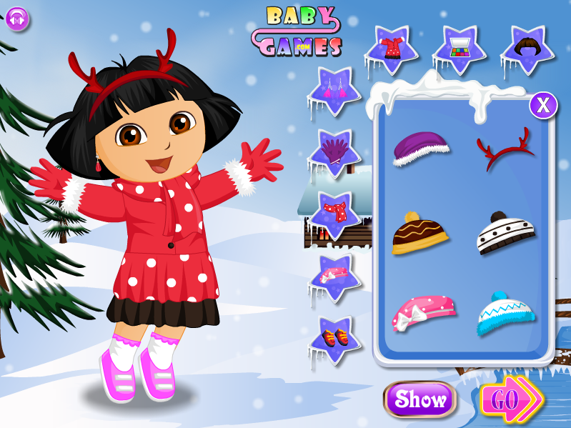 Dora Winter Fashion Dress Up - Play Online on Flash Museum 🕹️