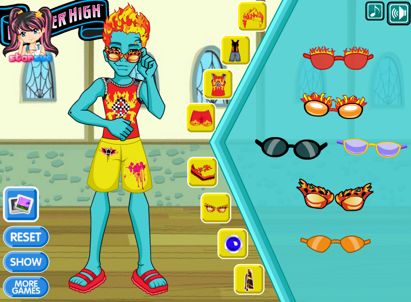 Monster High Swim Class Holt Hyde Dress Up - Play Online on Flash Museum 🕹️
