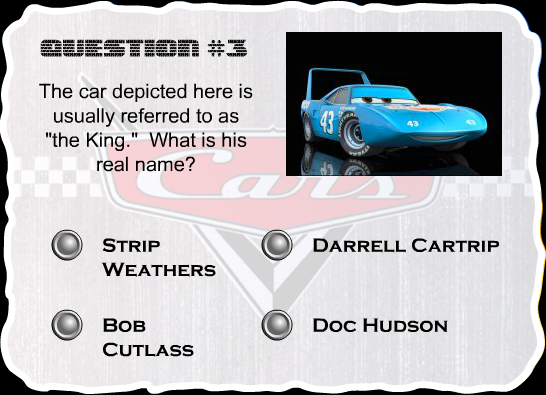 Movie Quiz: Cars - Play Online on Flash Museum 🕹️