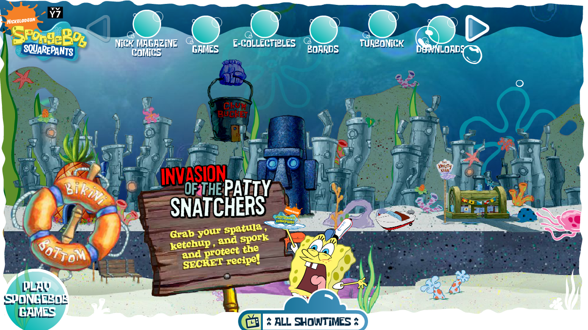 Nick.com SpongeBob Show Page - Play Online on Flash Museum 🕹️