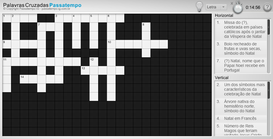 Palavras Cruzadas: Natal - Play Online on Flash Museum 🕹️