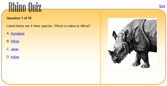 Rhino Quiz - Play Online on Flash Museum 🕹️