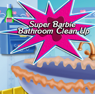 Super Barbie Bathroom Clean Up - Play Online on Flash Museum 🕹️