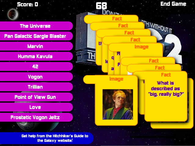 The Hitchhiker's Guide to the Galaxy Quiz - Play Online on Flash Museum 🕹️