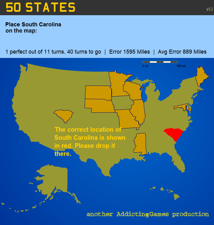 50 States - Play Online on Flash Museum 🕹️