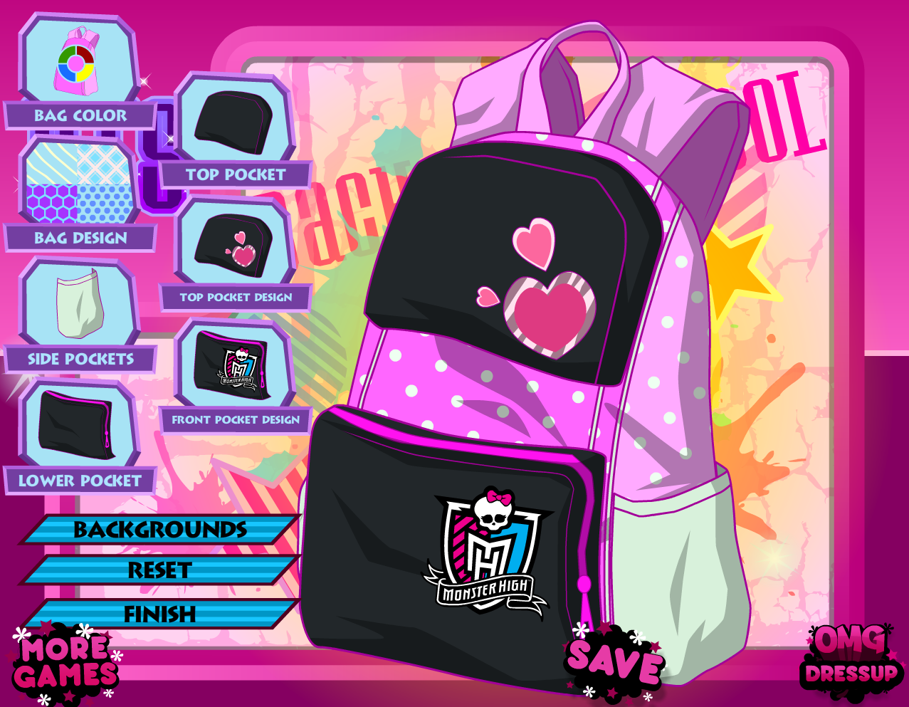 Back to School Monster High Bag Design - Play Online on Flash Museum 🕹️