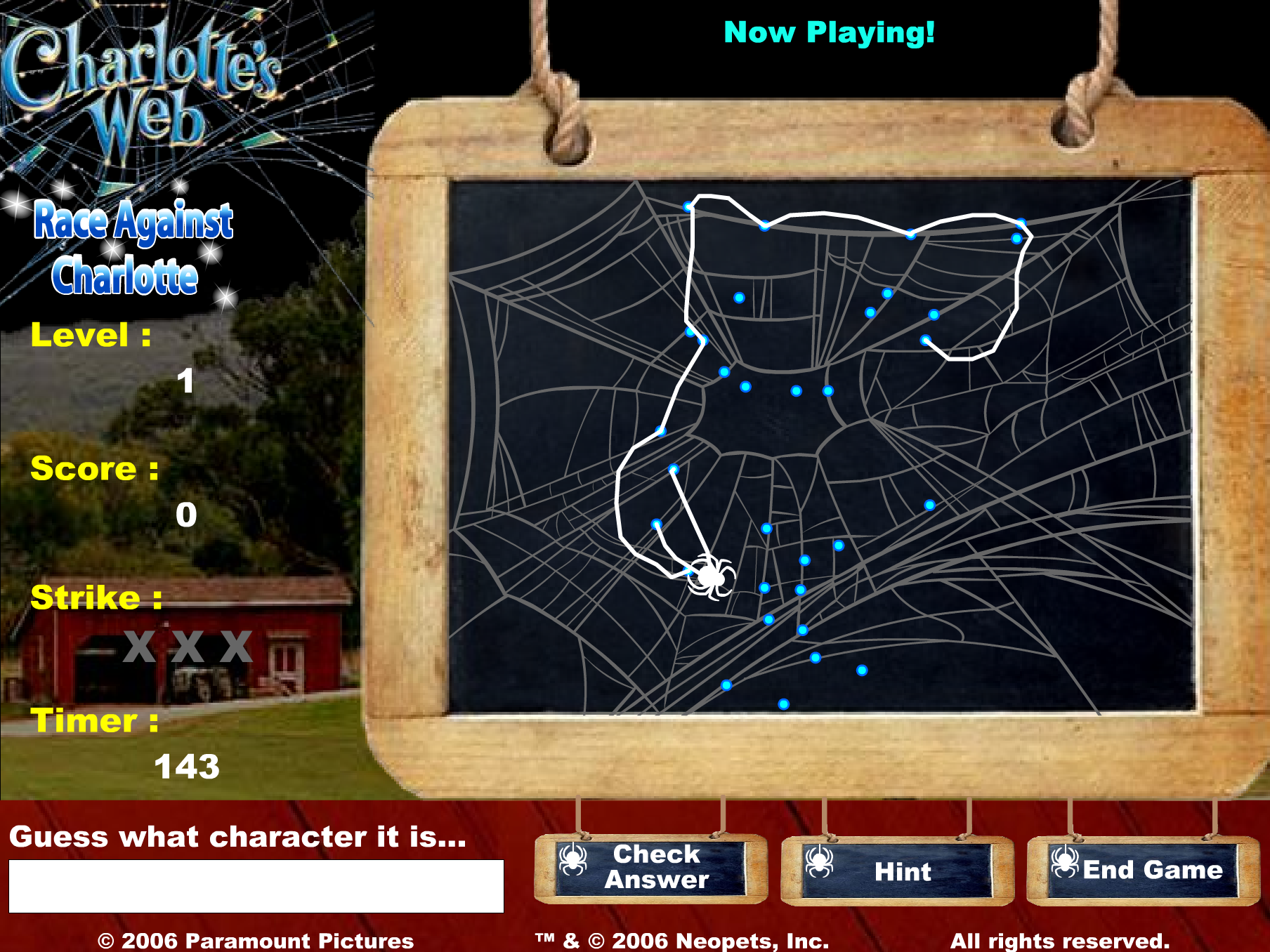 Charlotte's Web Race Against Charlotte - Play Online on Flash Museum 🕹️
