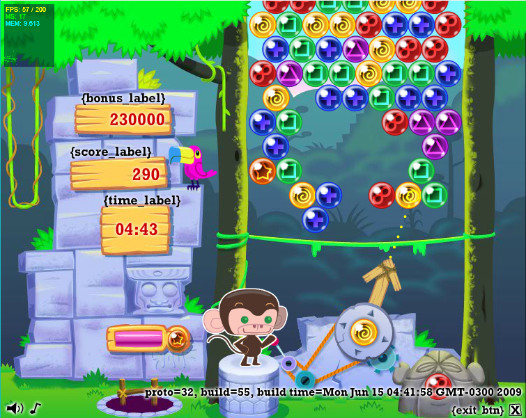 Jungle Bubble Monkey Quest - Play Online on Flash Museum 🕹️